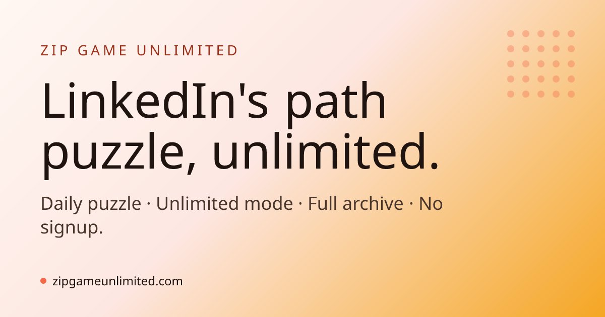 Daily Zip Puzzle Archive: Past Puzzles & Calendar